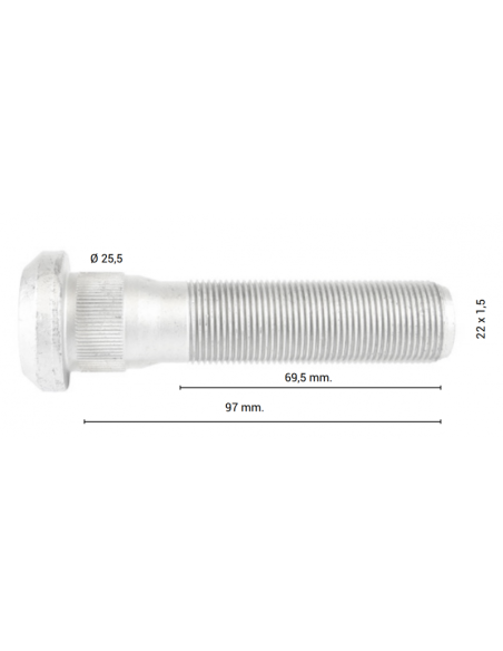 Perno de Rueda de 97 mm para Camión Volvo - Máxima durabilidad